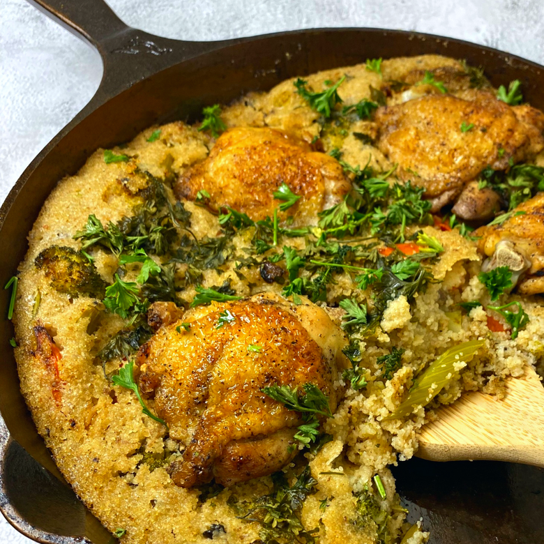 Cast Iron Chicken Fonio Bake – Yolélé